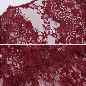 Boutique | Dresses | Sexy Blood Red Lace Maxi Dress Sheer Full Length ...